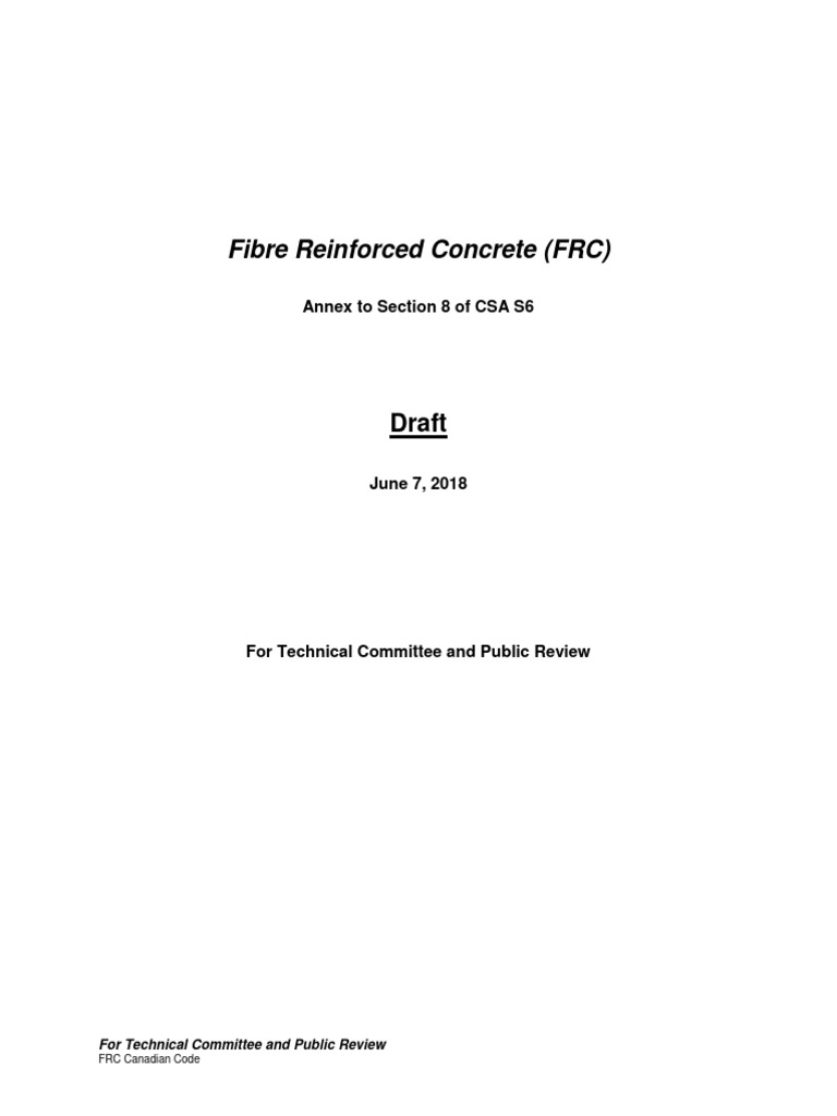 FRC Canadian Code | PDF | Strength Of Materials | Concrete