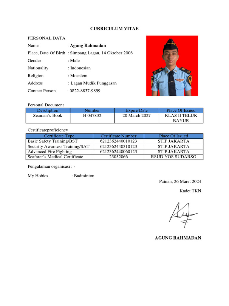 CV Agung Rahmadan | PDF