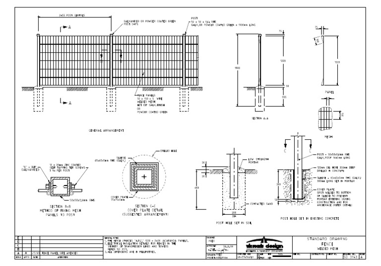 Standard Drawing 3143 Fence Welded Mesh | PDF