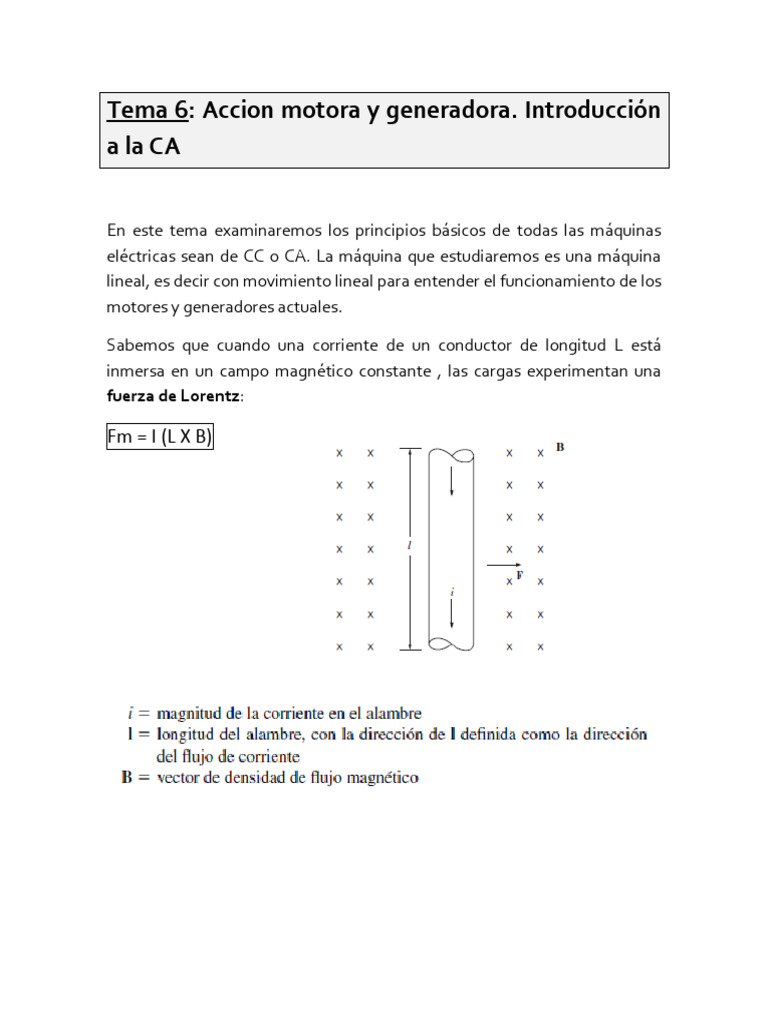 Acción_Motora_Generadora | PDF | Fuerza | Corriente eléctrica