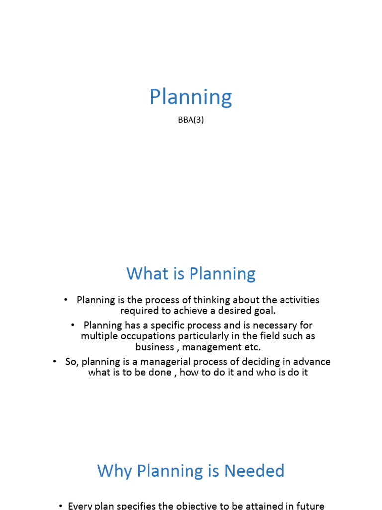 Planning (MIS 3) | PDF | Strategic Planning | Planning