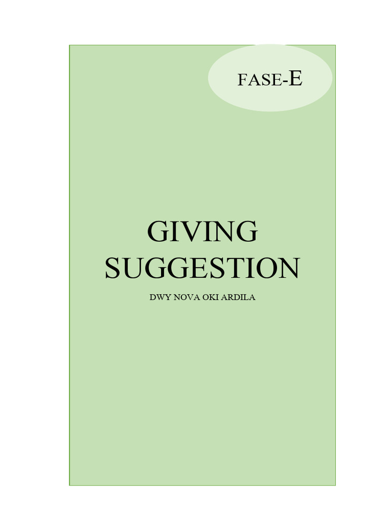 Mastering Giving Suggestions in English | PDF | Vocabulary | Phrase