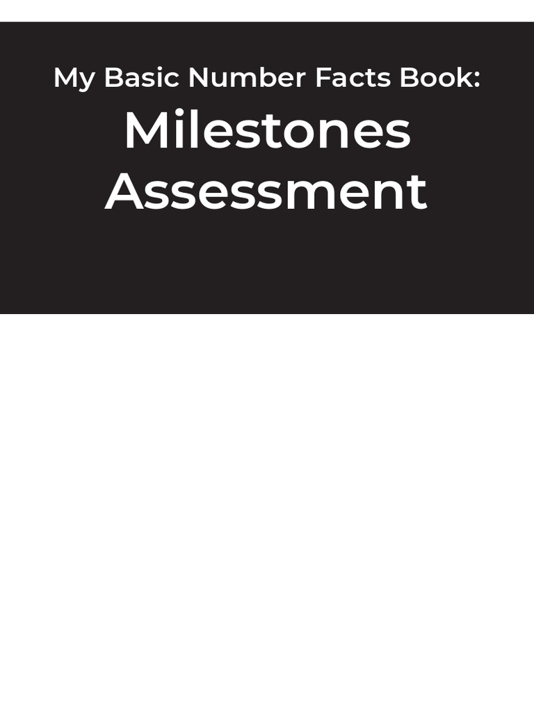 My Basic Number Facts Book Milestones Assessment | PDF | Multiplication ...