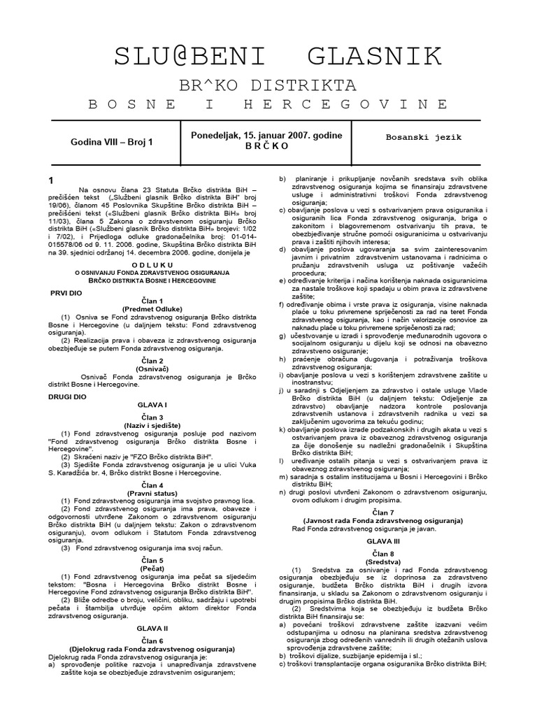 Odluka o Osnivanju Fonda 01-07 - Lat | PDF