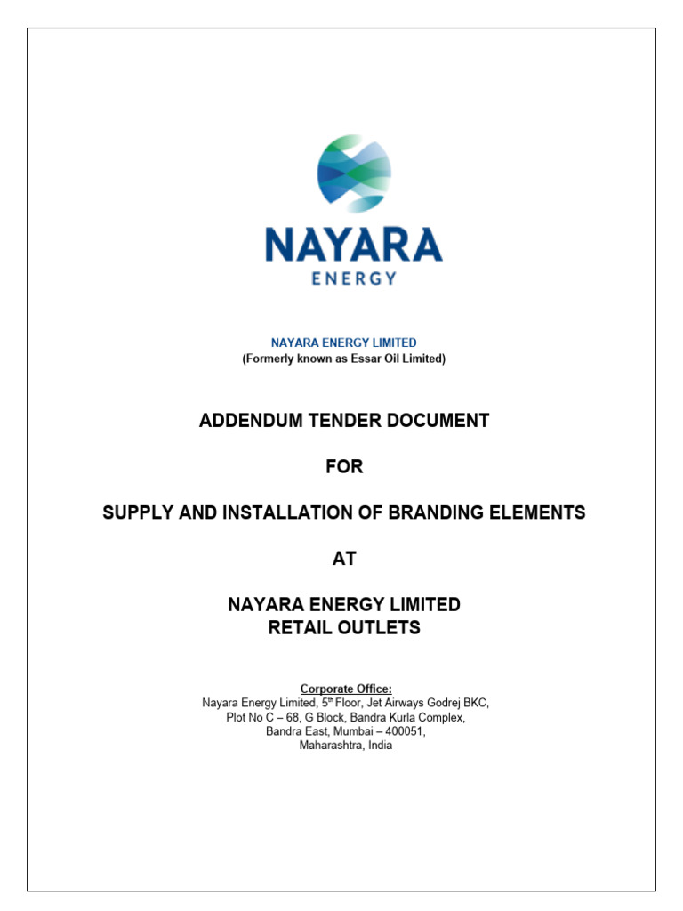 Addendum - RO Branding - Nayara | PDF | Screw | Structural Steel