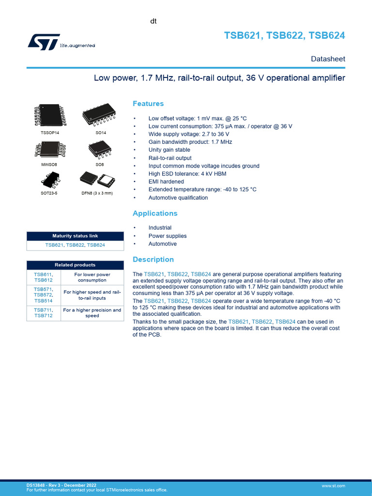 TSB 621 | PDF | Operational Amplifier | Amplifier