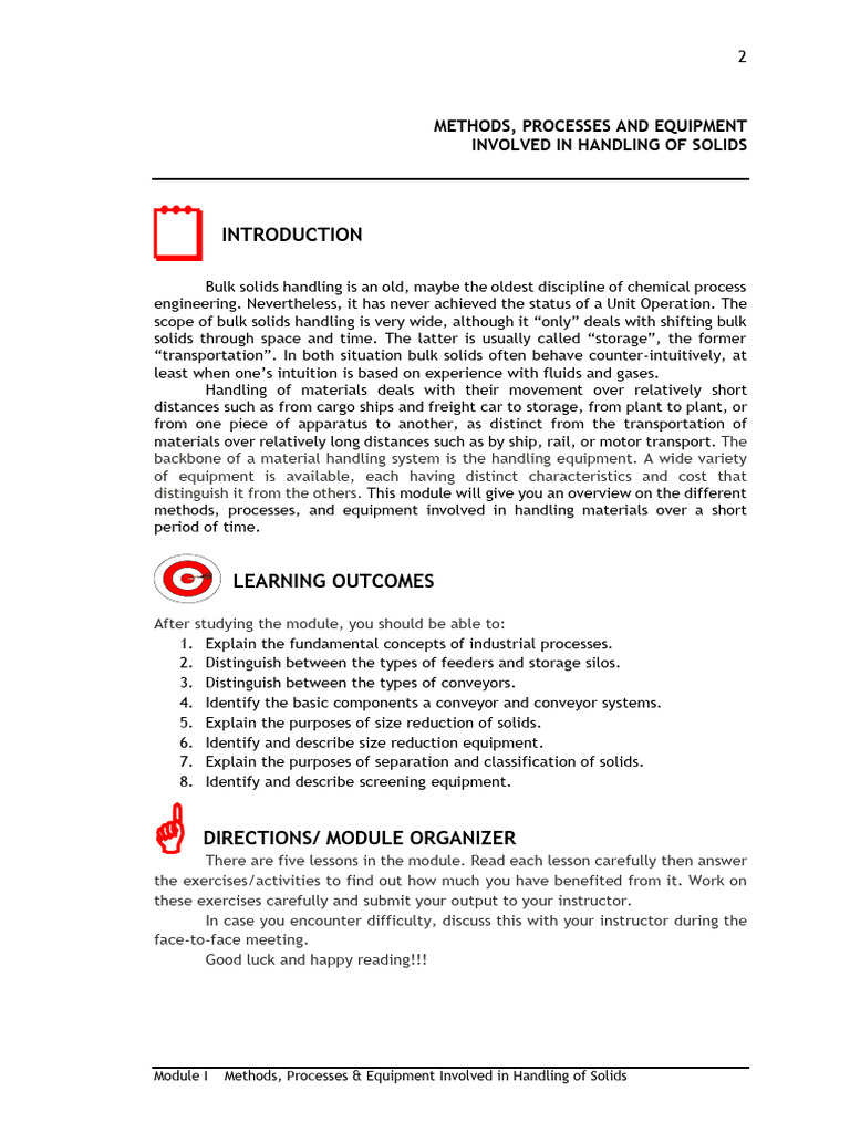 MEFC119 Module 1 Cover Page | PDF | Transport | Solid