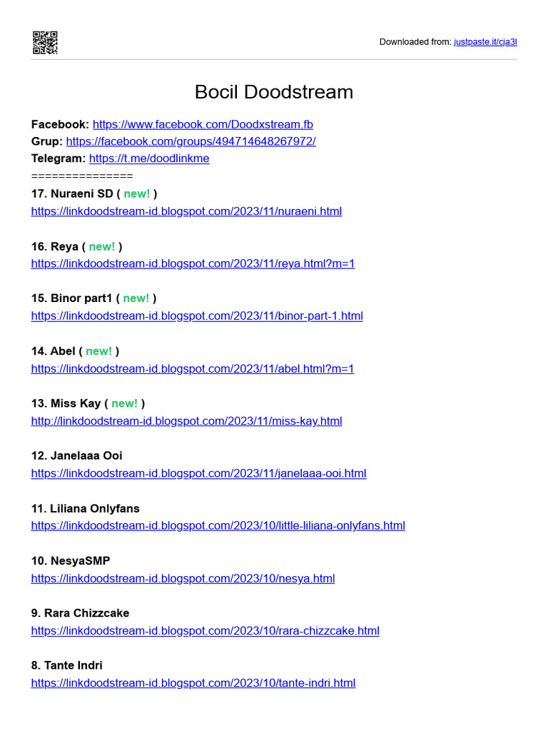 Bocil Doodstream Links Collection | PDF