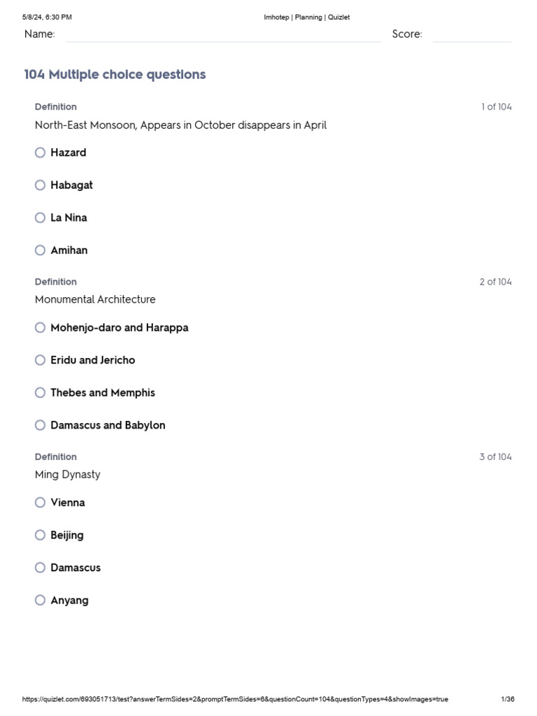 Urban Planning Quizlet Overview | PDF | Urban Planning