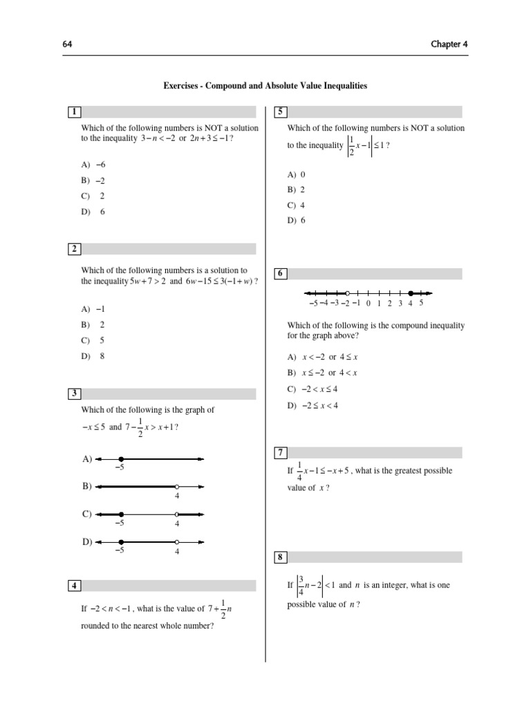 New Sat Linear Inequalities | PDF | Mathematics | Mathematical Analysis