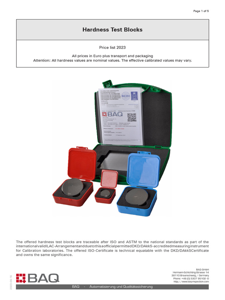 Hardness Test Blocks | PDF | Hardness | Tests