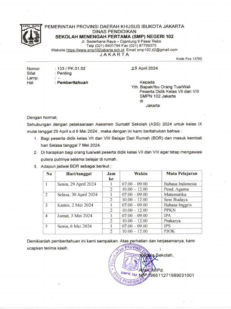 Pemberitahuan BDR | PDF