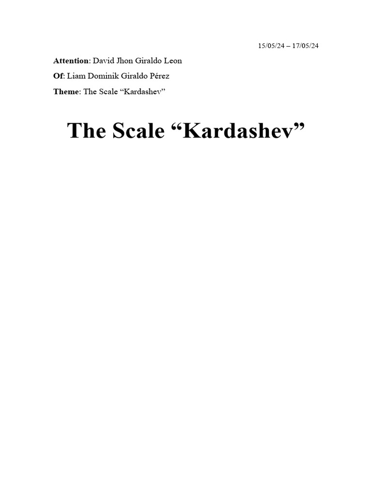 The Scale Kardashev | PDF