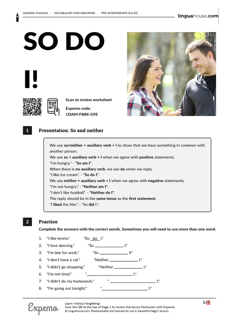 So Do I British English Student | PDF | Linguistics