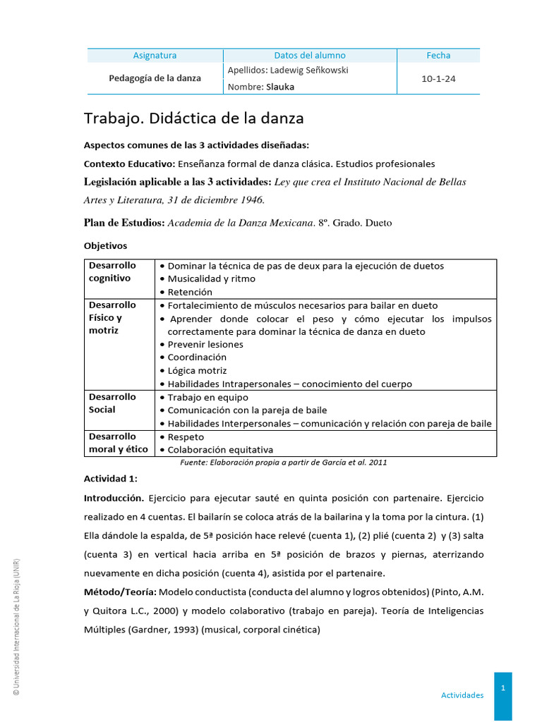 Estdanza05 t7 Act | PDF | Bailes | Enseñando