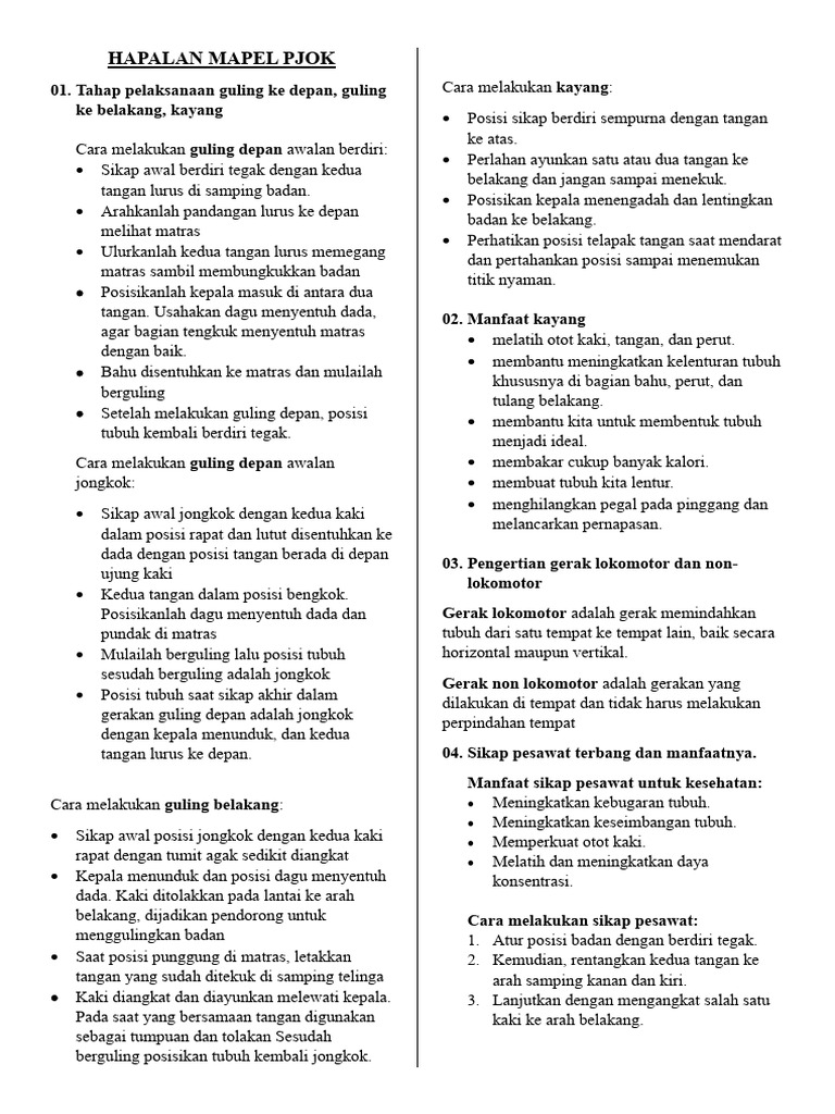 Materi Hapalan Pjok | PDF