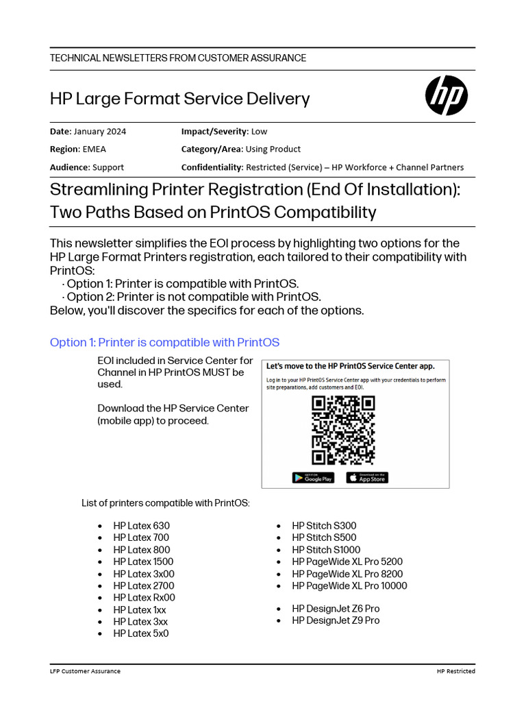 EOI Instructions - Streamlining Printer Registration - HP Large Format Printers 2024-02-01 | PDF ...