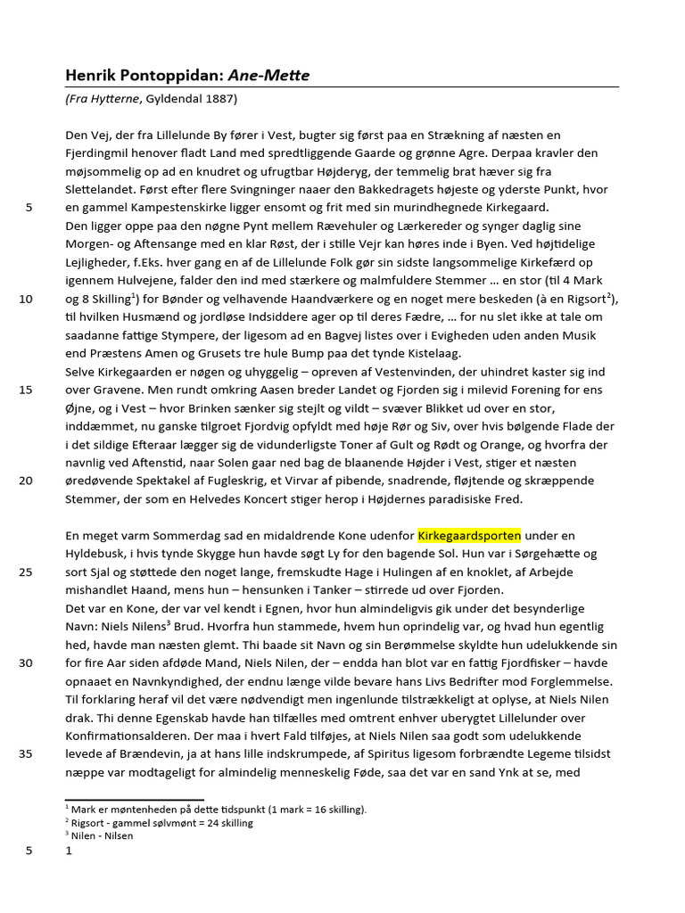 Pontoppidan - Ane-Mette (1887) | PDF