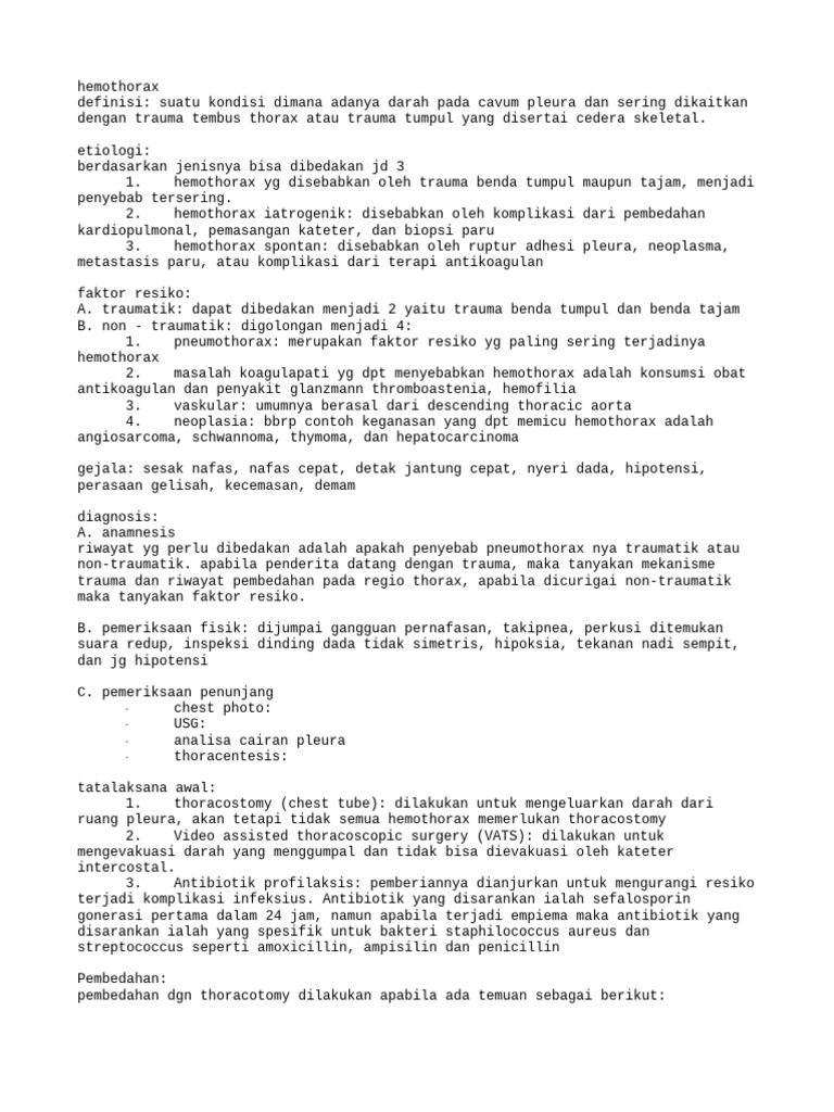 Hemothorax | PDF