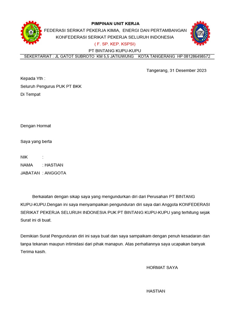 Kop Surat Spsi | PDF