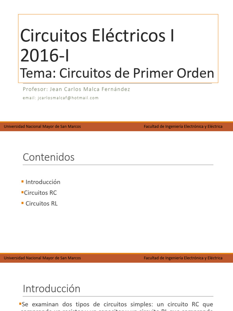 Clase VII - Circuitos Eléctricos I v2 | PDF | Red eléctrica | Inductor