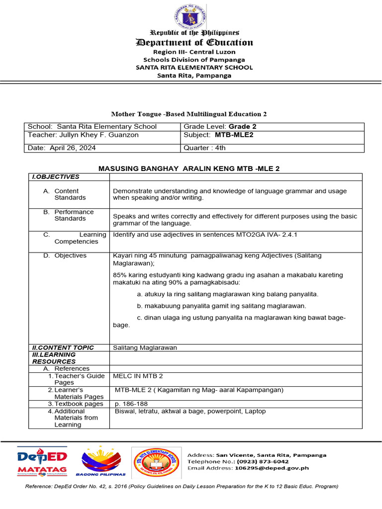 DLP-IN-MTB2-Jullyn (1) .Docxdemo | PDF | Cognitive Science | Cognition