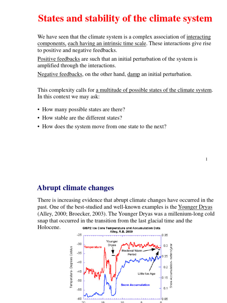 States and Stability of The Climate System | PDF | Sea Surface ...