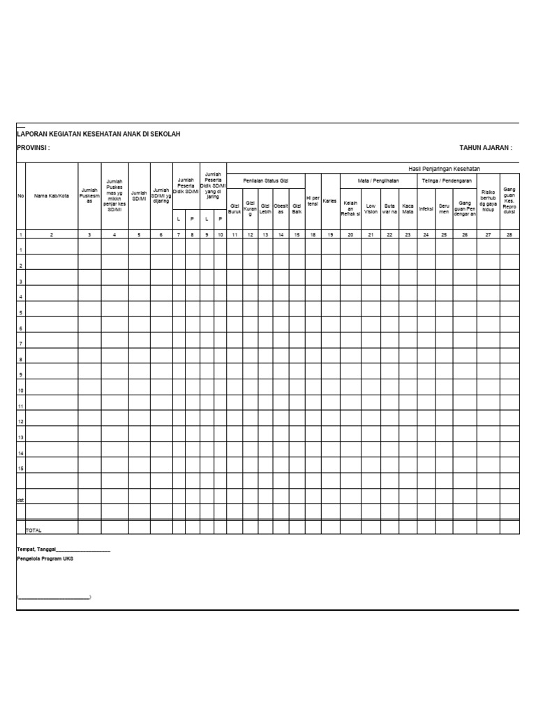 Format Rekap Penjaringan - Screening 2024 | PDF