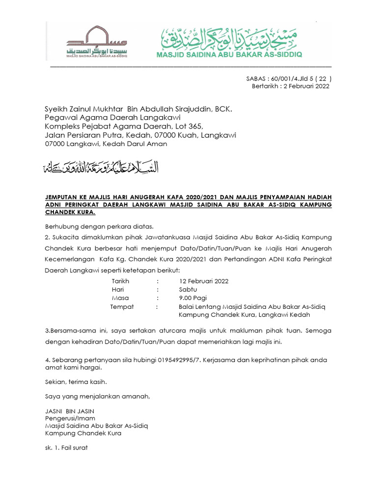 Surat Jemput PADL | PDF