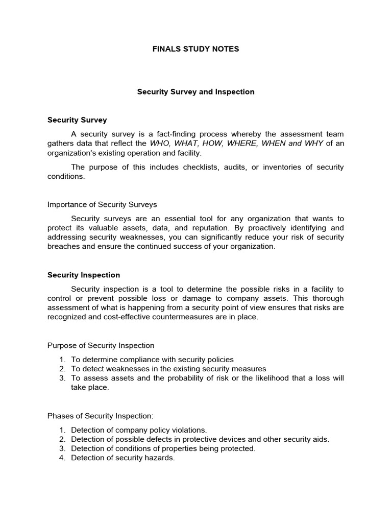 FINALS Partial Study Notes | PDF | Classified Information | Risk