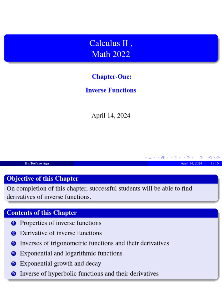 Inverse Functions and Derivatives Guide | PDF | Function (Mathematics ...