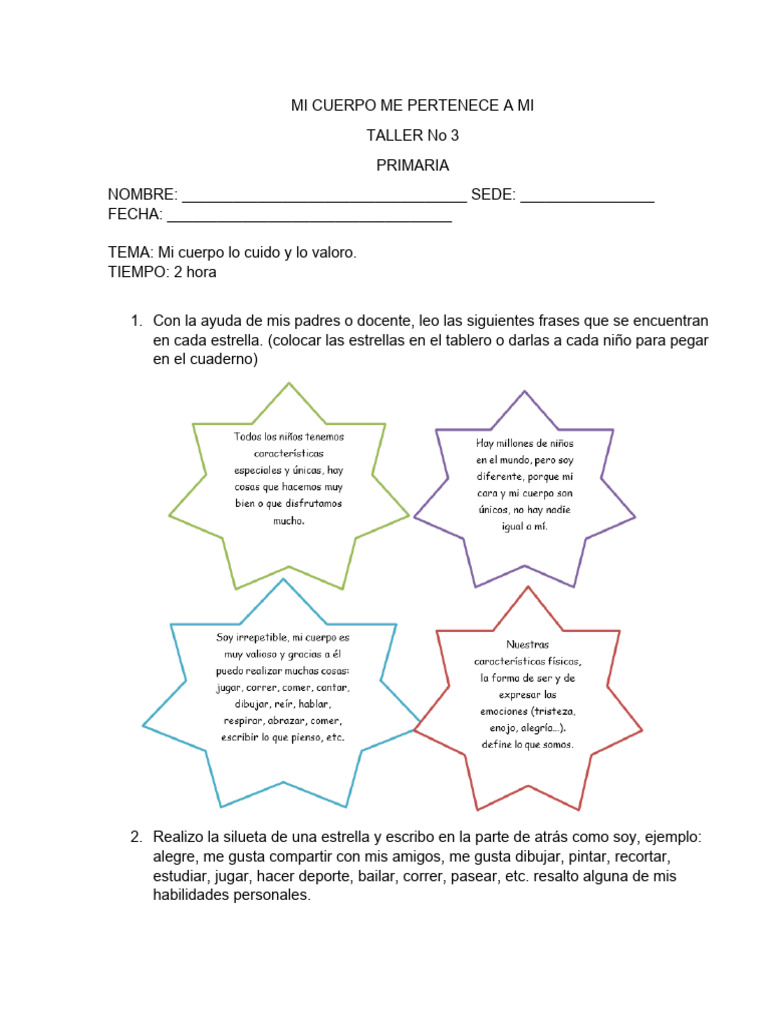 Mi Cuerpo Actividad 3 | PDF