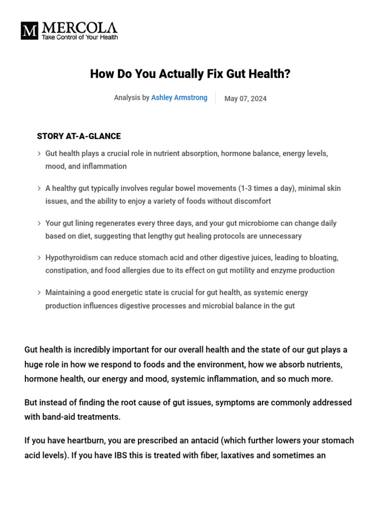 Fix Gut Health PDF | PDF | Gastrointestinal Tract | Glycolysis
