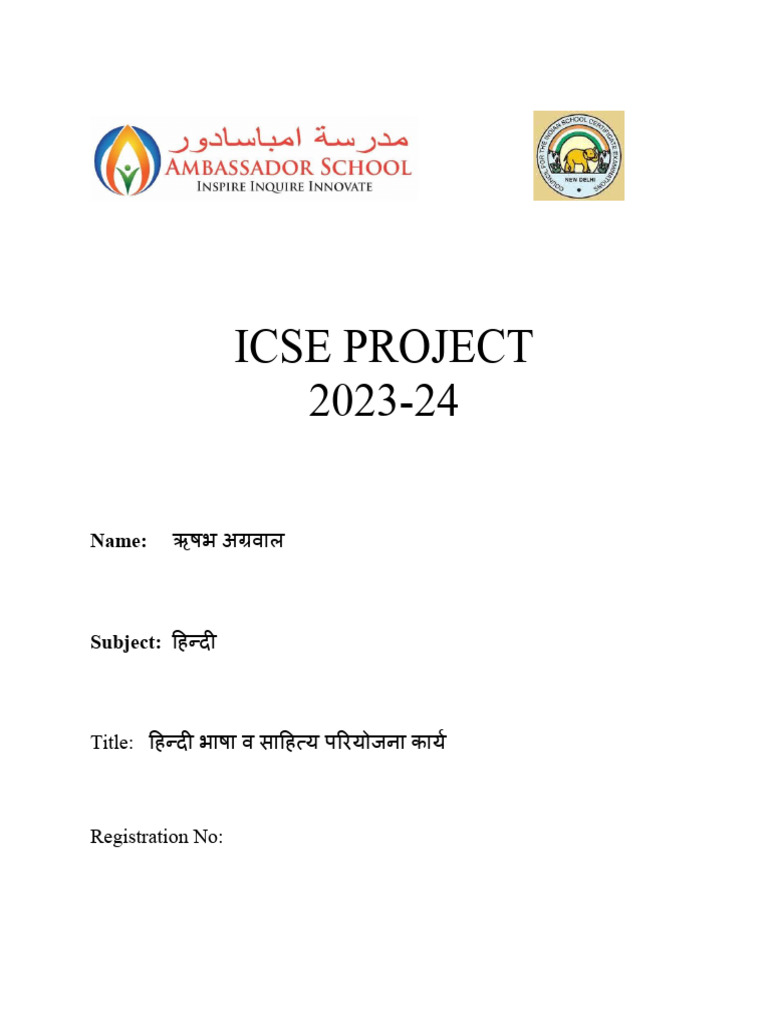 Hindi Project | PDF
