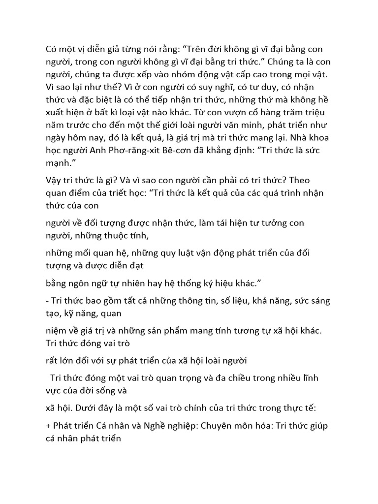 Tri TH C Là S C M NH | PDF