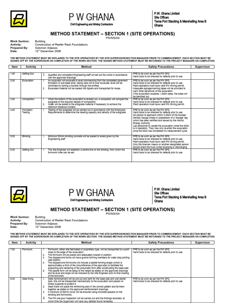 MS01 - Gate House Foundations - Section 1 | PDF | Concrete | Building ...