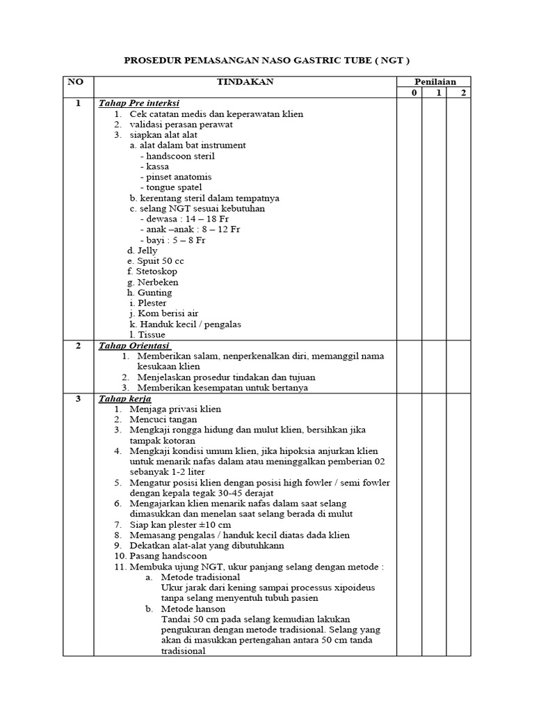 Pemasangan NGT | PDF