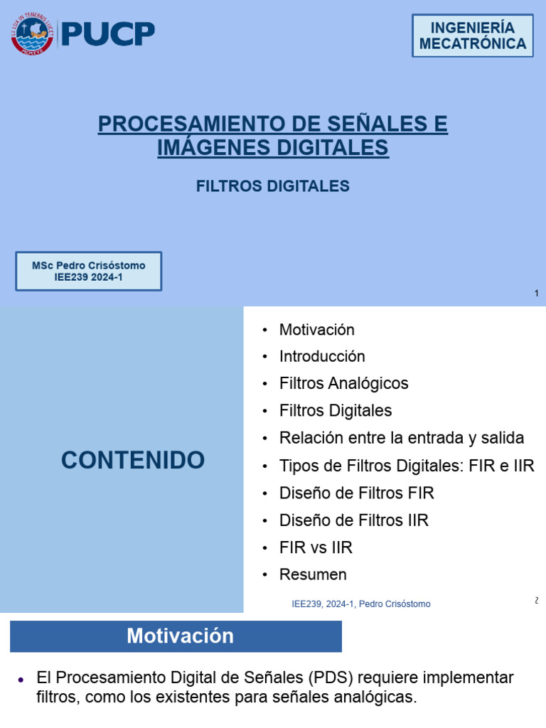 Filtros Digitales FIR e IIR en PDS | PDF | Filtro electronico ...