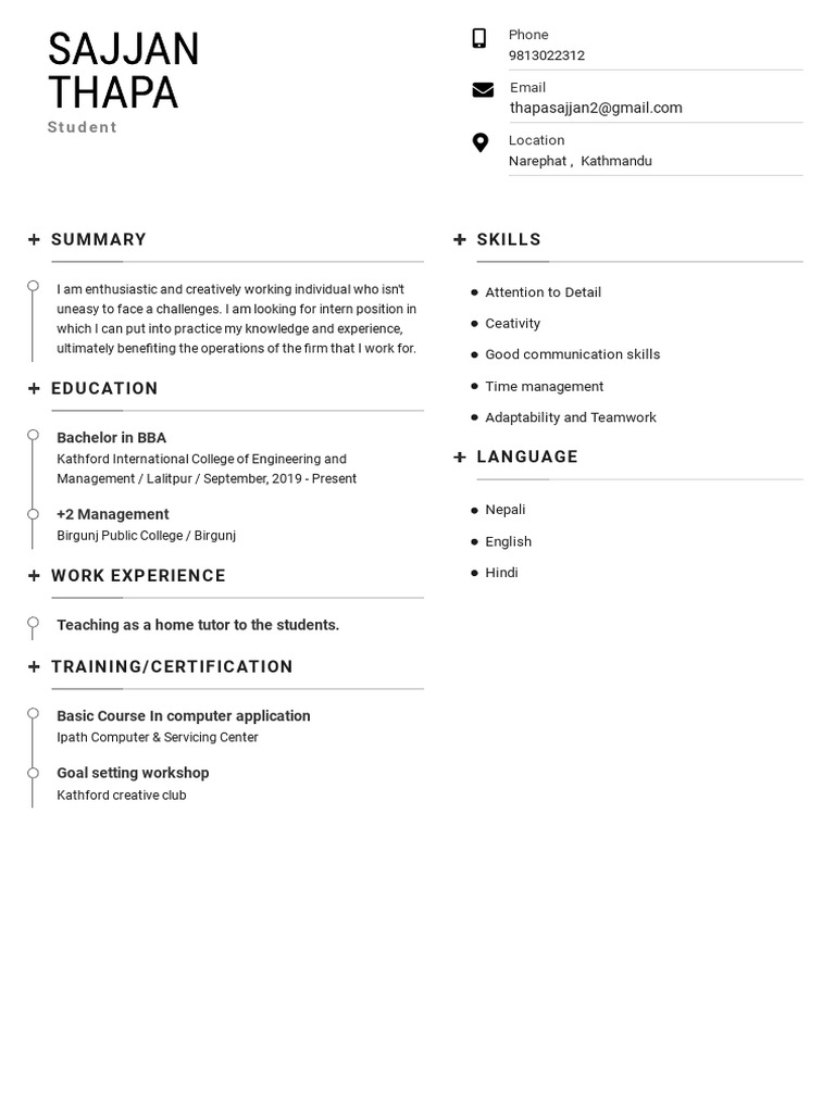 Sajjan Thapa CV | PDF