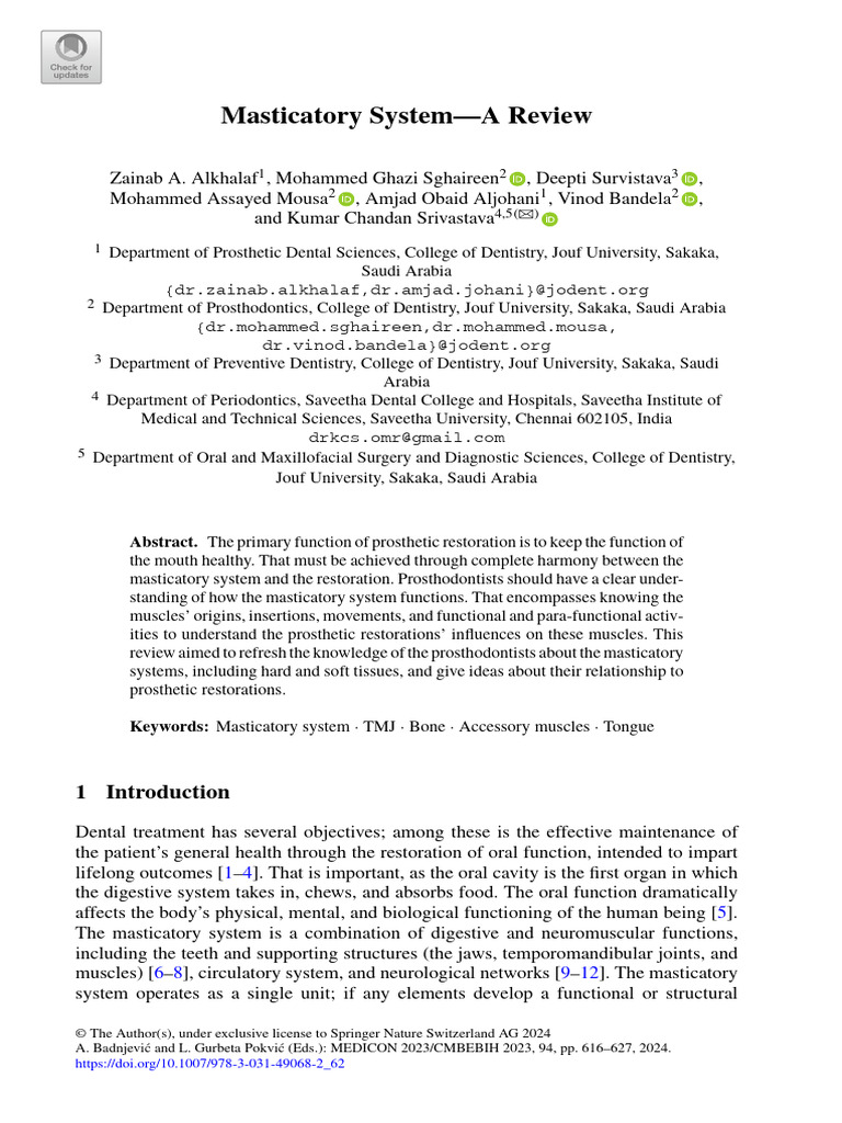 Masticatory System-A Review | PDF | Anatomy | Musculoskeletal System