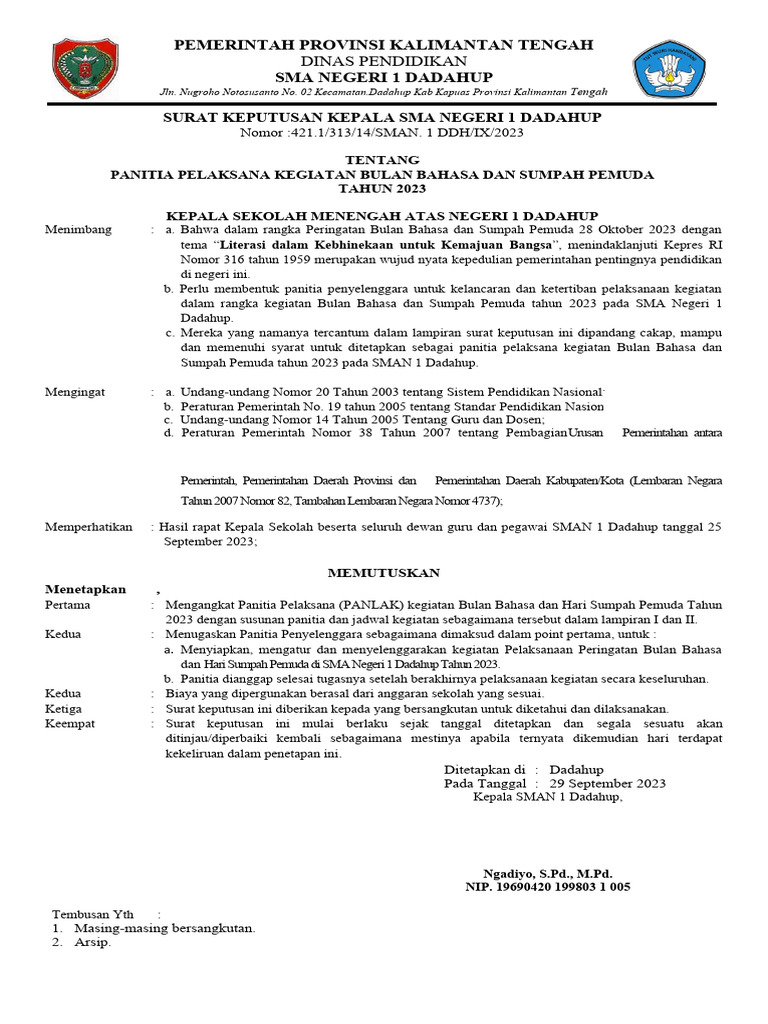 SK Bulan Bahasa - 2023 | PDF