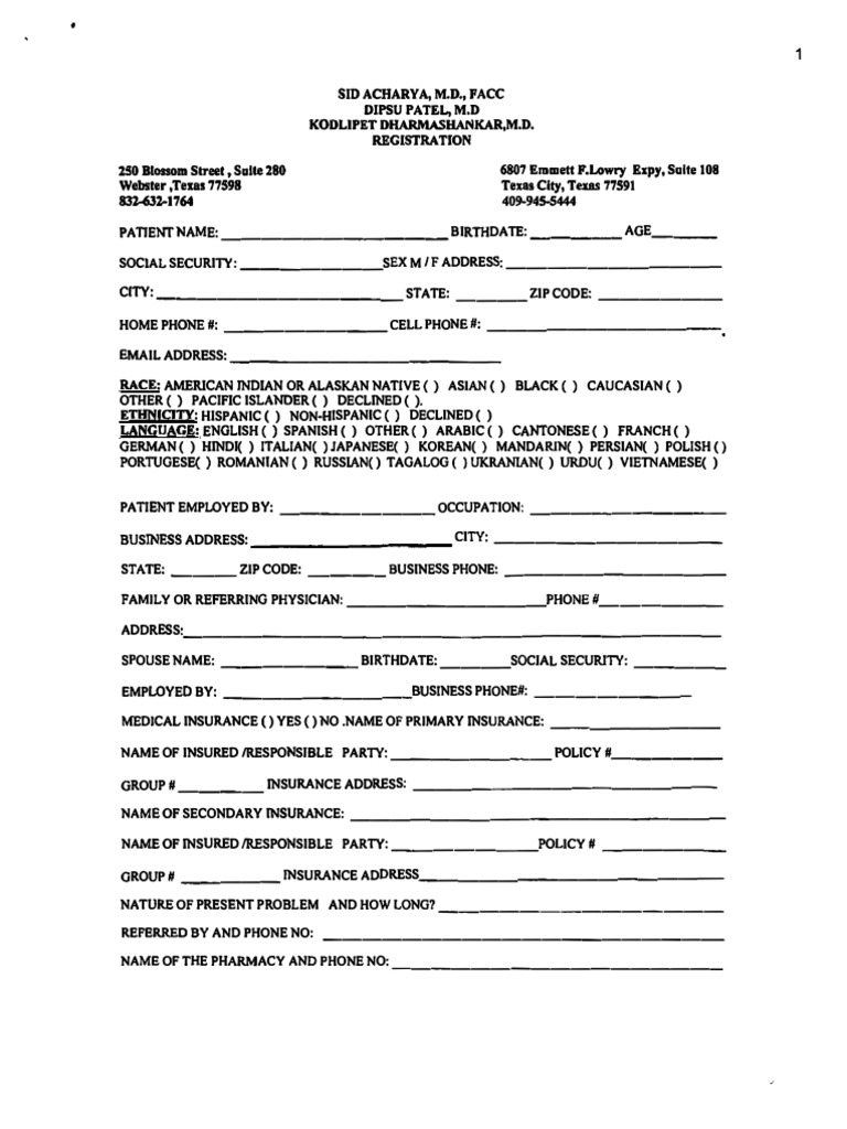 CST - New Patient Form | PDF | Health Insurance Portability And ...