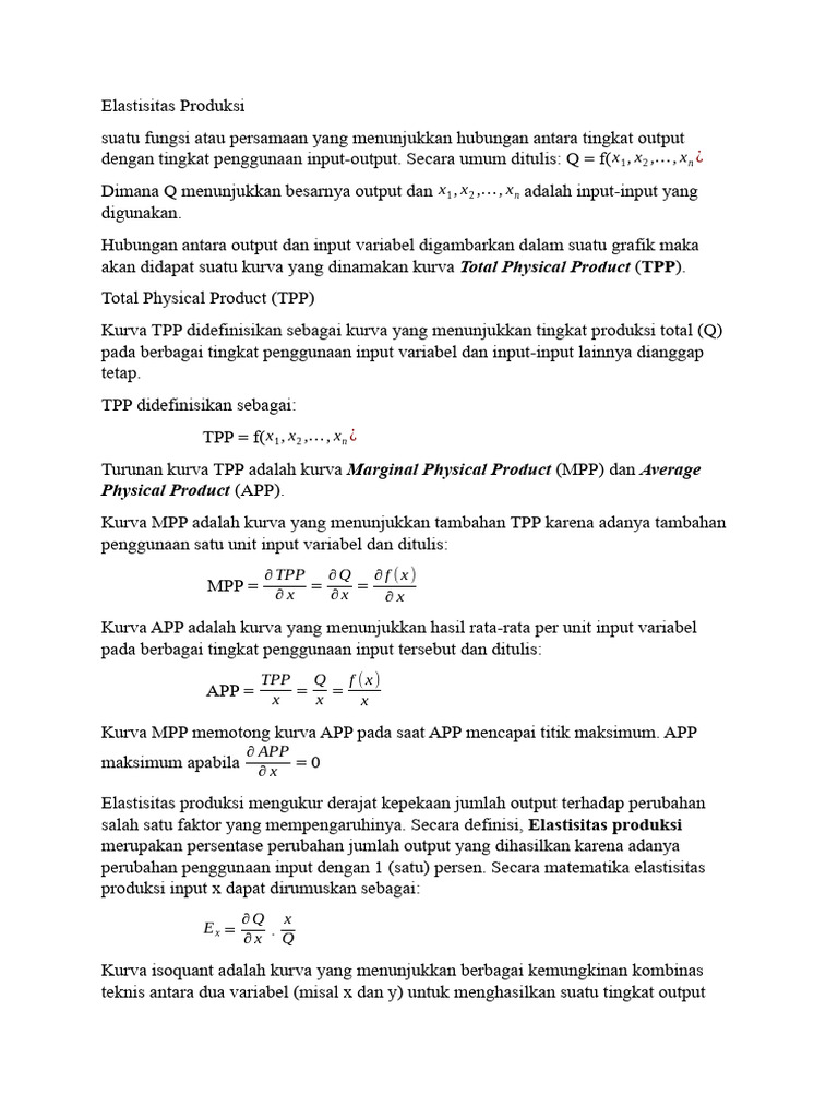 Elastisitas Produksi | PDF | Metode & Bahan Ajar