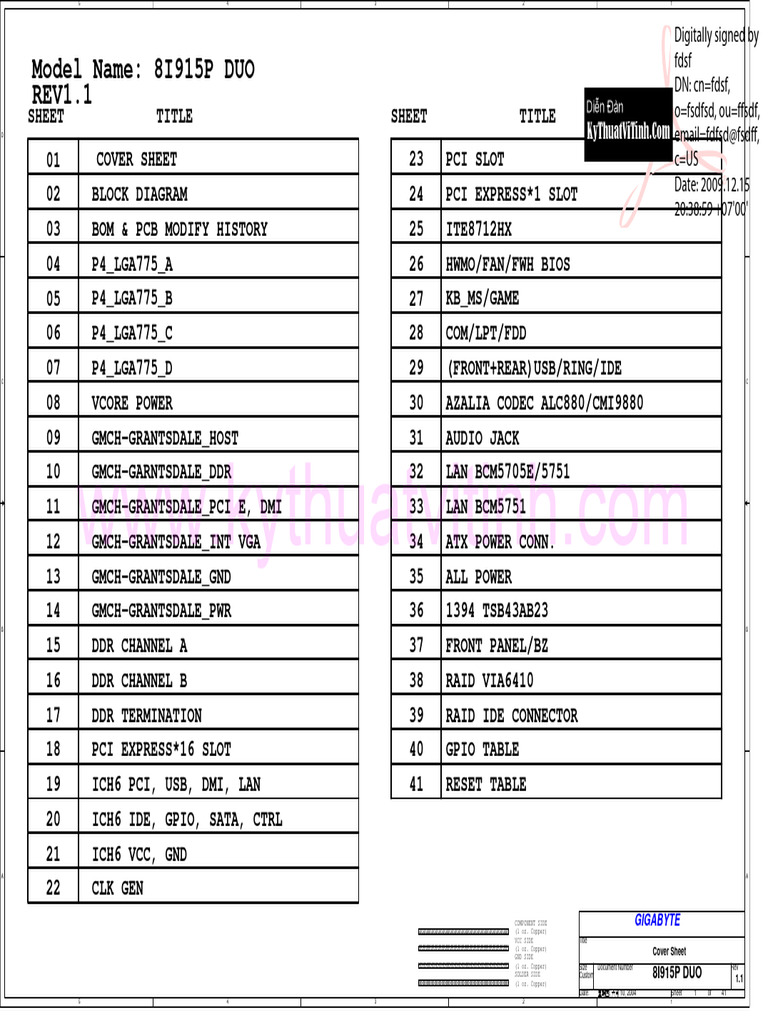 Gigabyte 8i915p Duo - Rev 1.1 | PDF | Computer Data | Computer Networking
