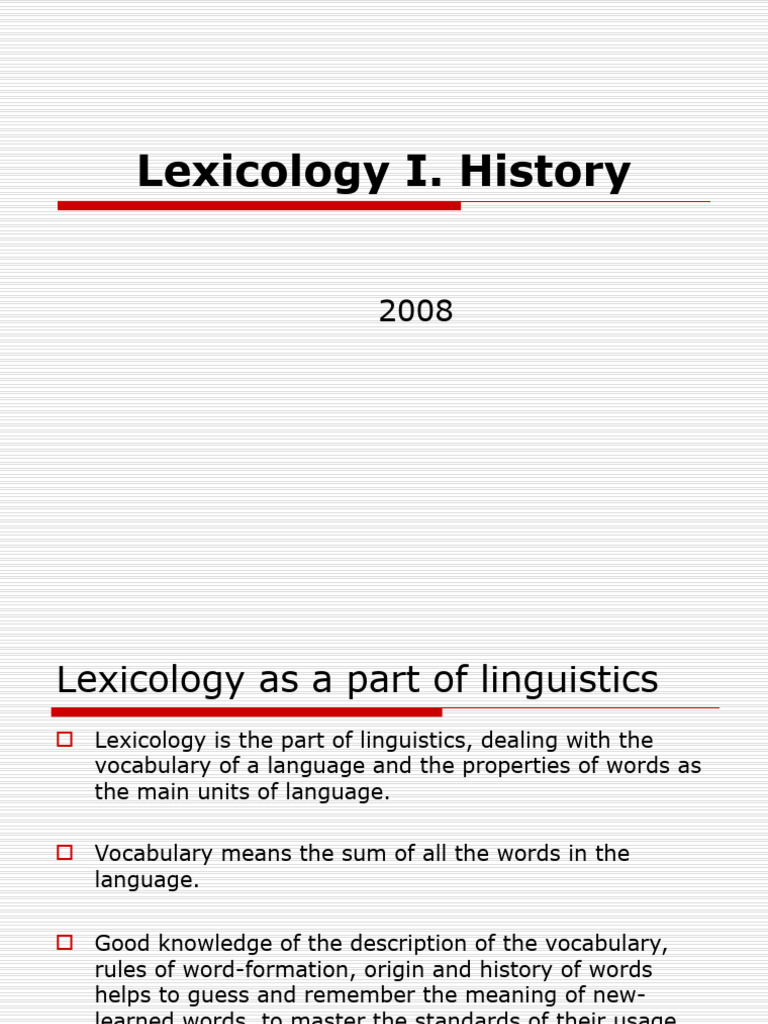 Lexicology I. History & Borrowings | PDF | Word | English Language