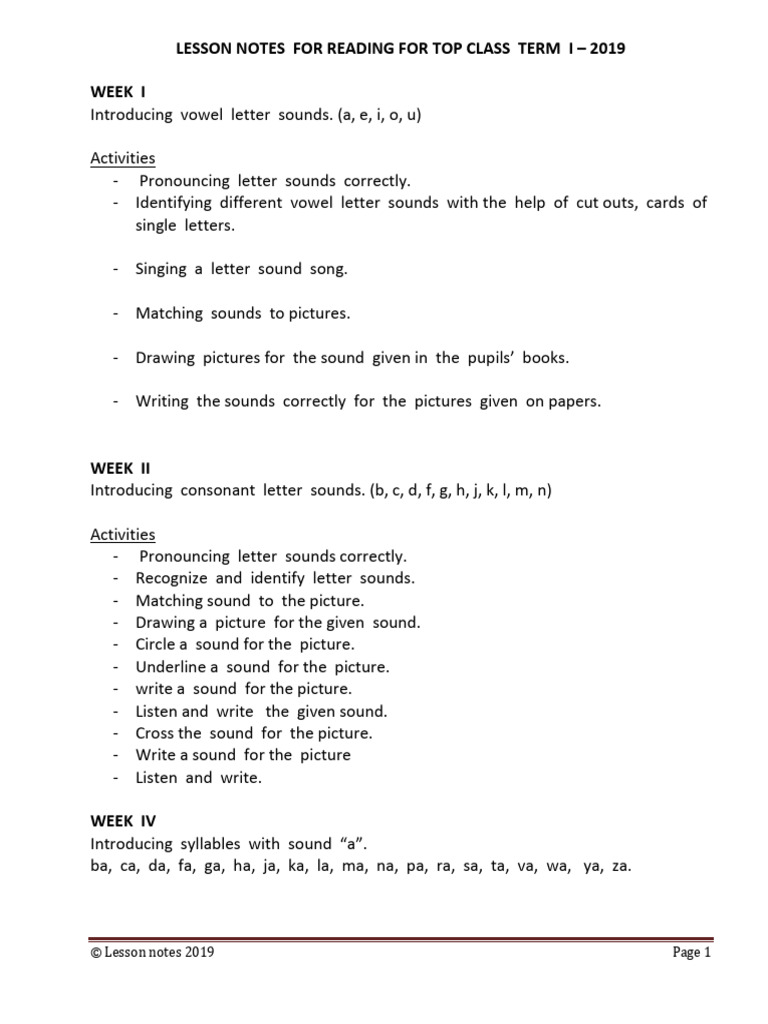 P Class Term I - 2019 | PDF | Writing | Languages