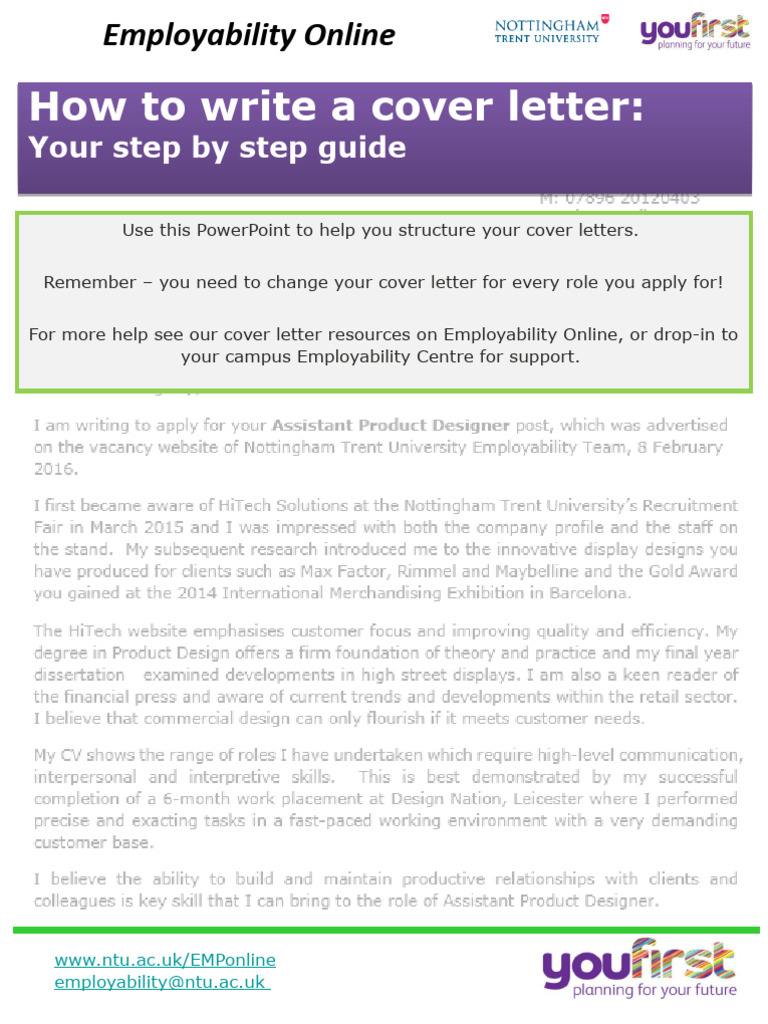 Step-by-Step Cover Letter Guide | PDF | Recruitment | Human Communication