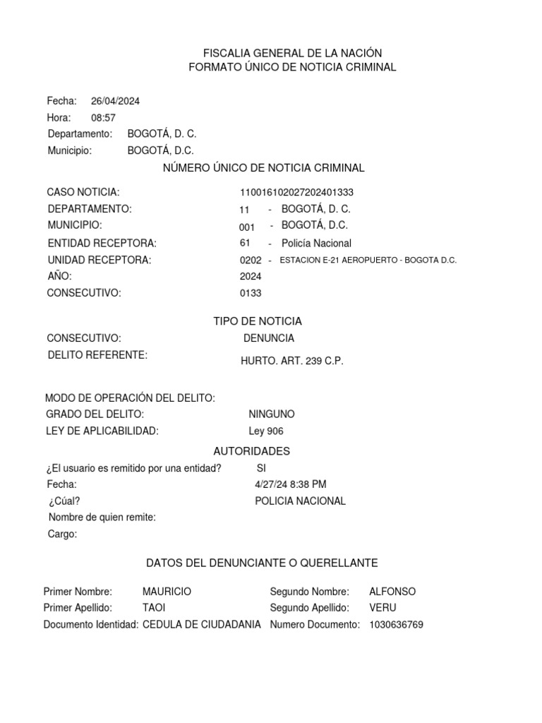 Adjunto | PDF | Bogotá | Justicia