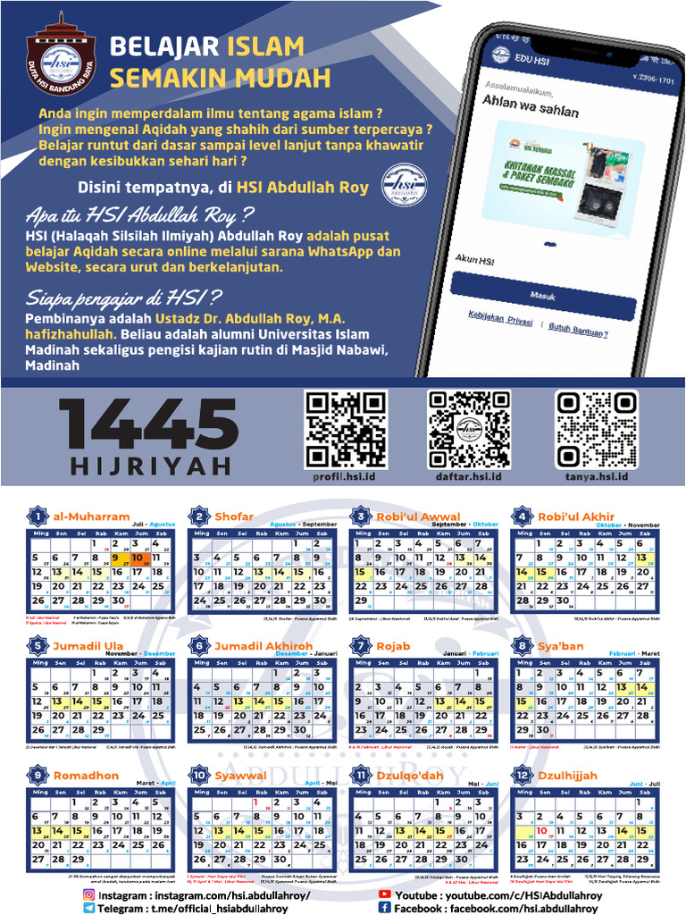 Kalender Hsi 1445 H | PDF