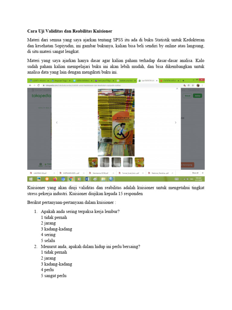 Cara Uji Validitas Dan Reabilitas | PDF | Metode & Bahan Ajar